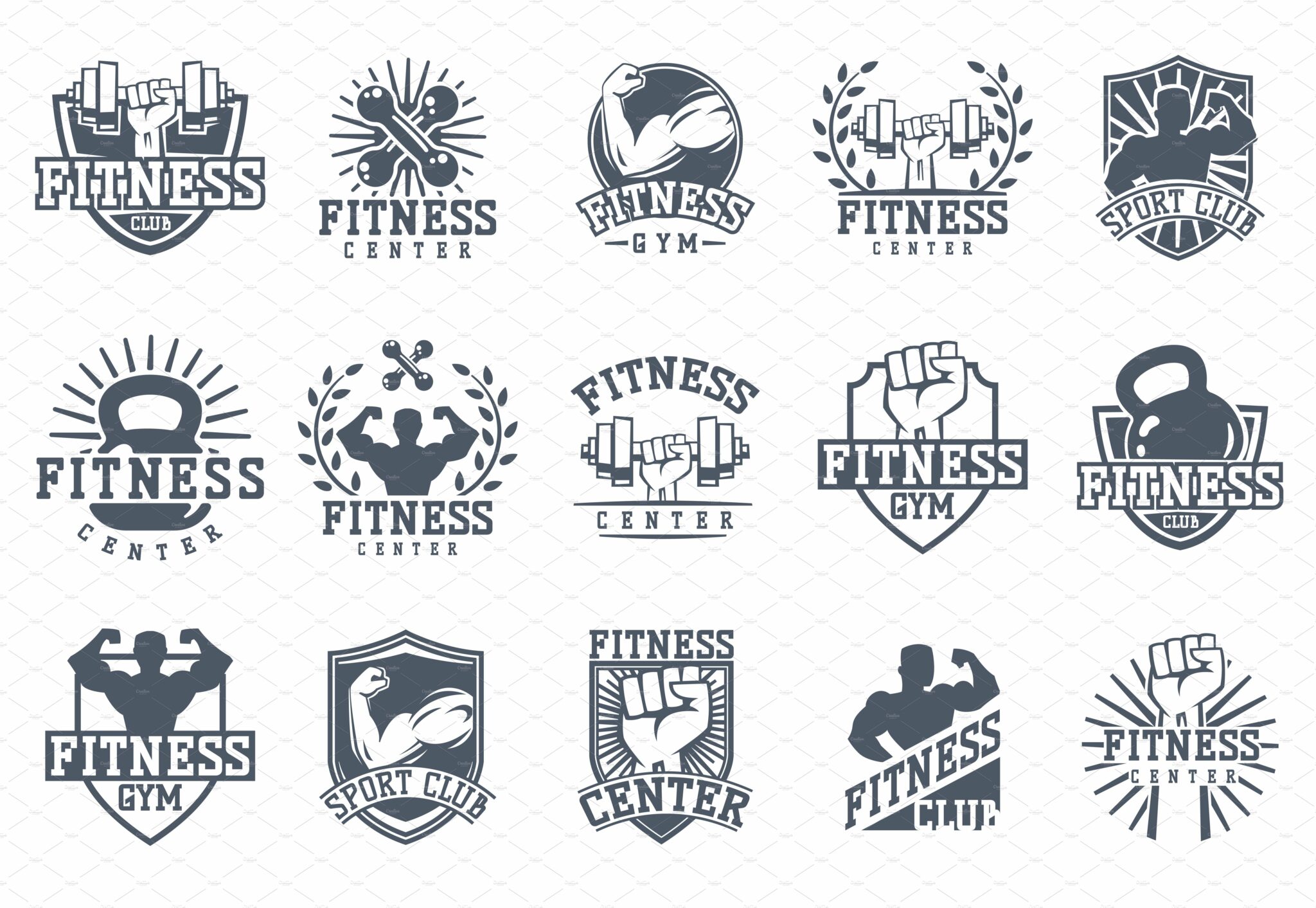 Monochrome fitness vector logo – MasterBundles