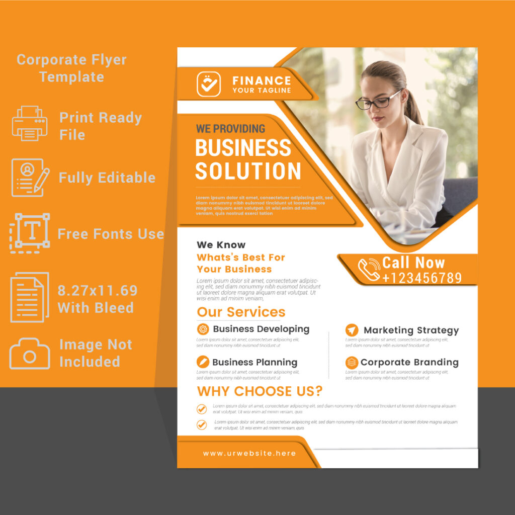 Flyer Template.Corporate Flyer Template for your business. - MasterBundles