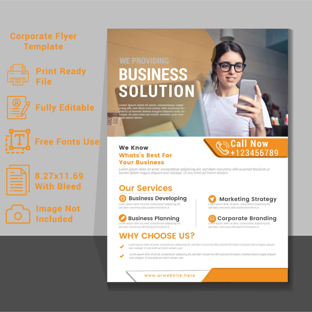 Corporate Flyer Design Template stock illustration - MasterBundles