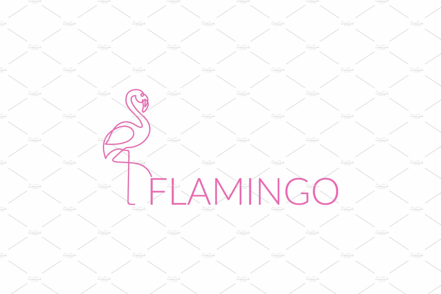 Flamingo Logo With One Simple Line – MasterBundles