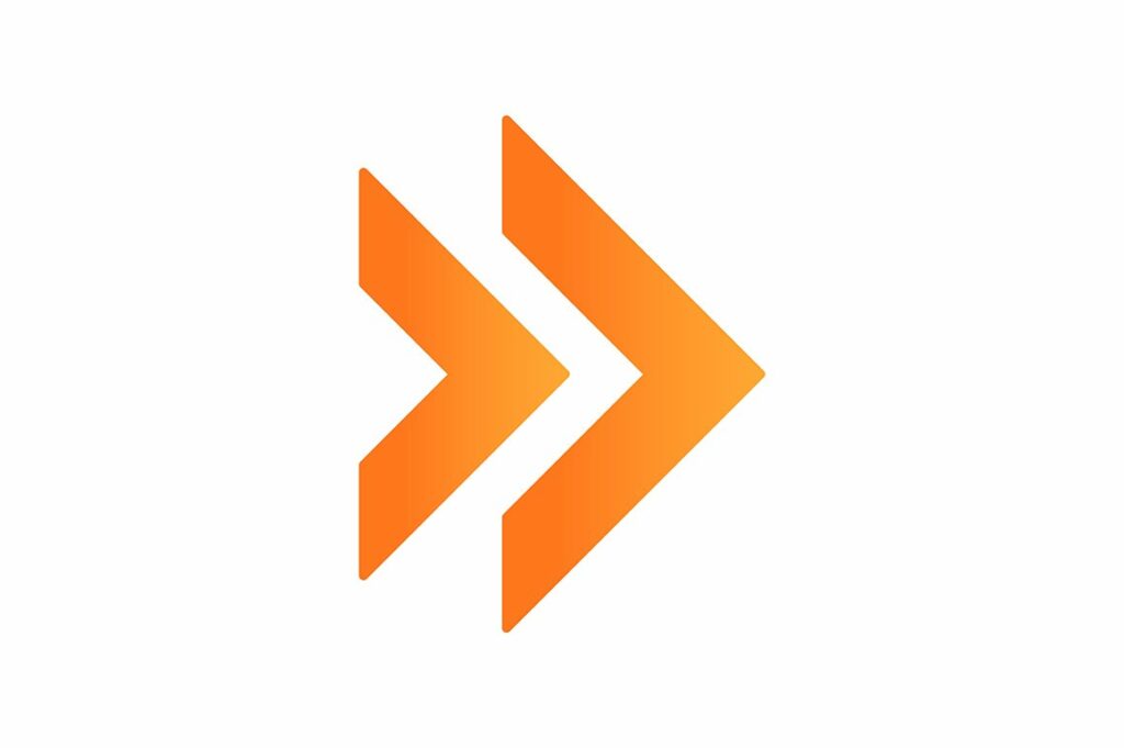 Double orange arrow flat design icon – MasterBundles