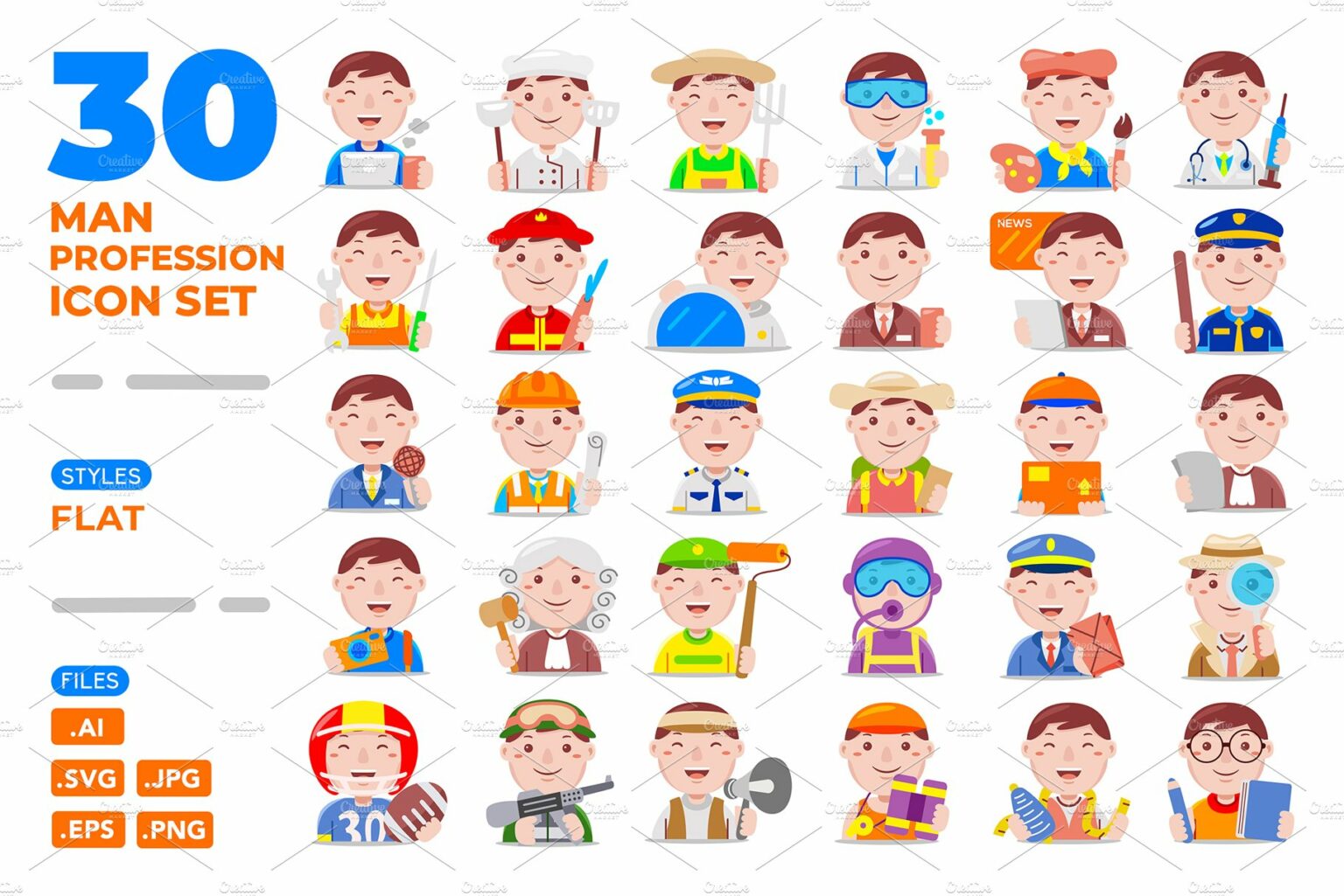 Man Profession Vector Icons – MasterBundles