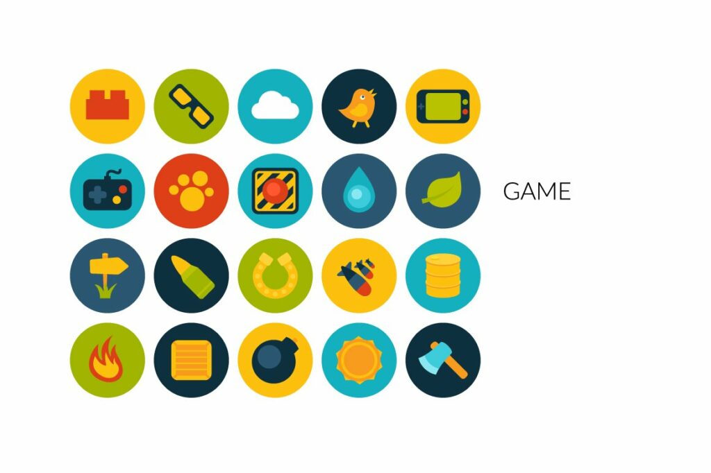 Flat icons set - Game – MasterBundles