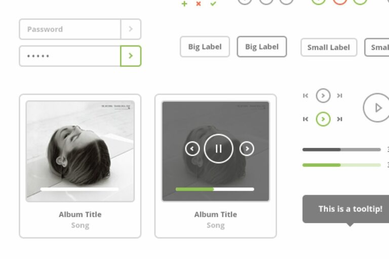 Flat Stroke UI Kit – MasterBundles