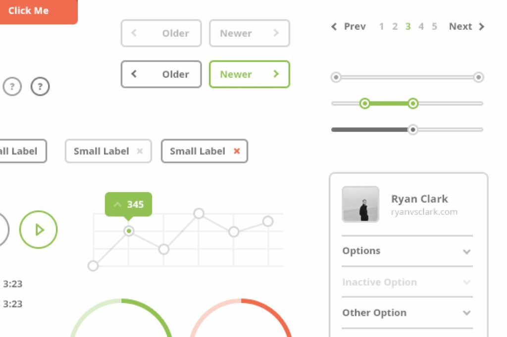 Flat Stroke UI Kit – MasterBundles