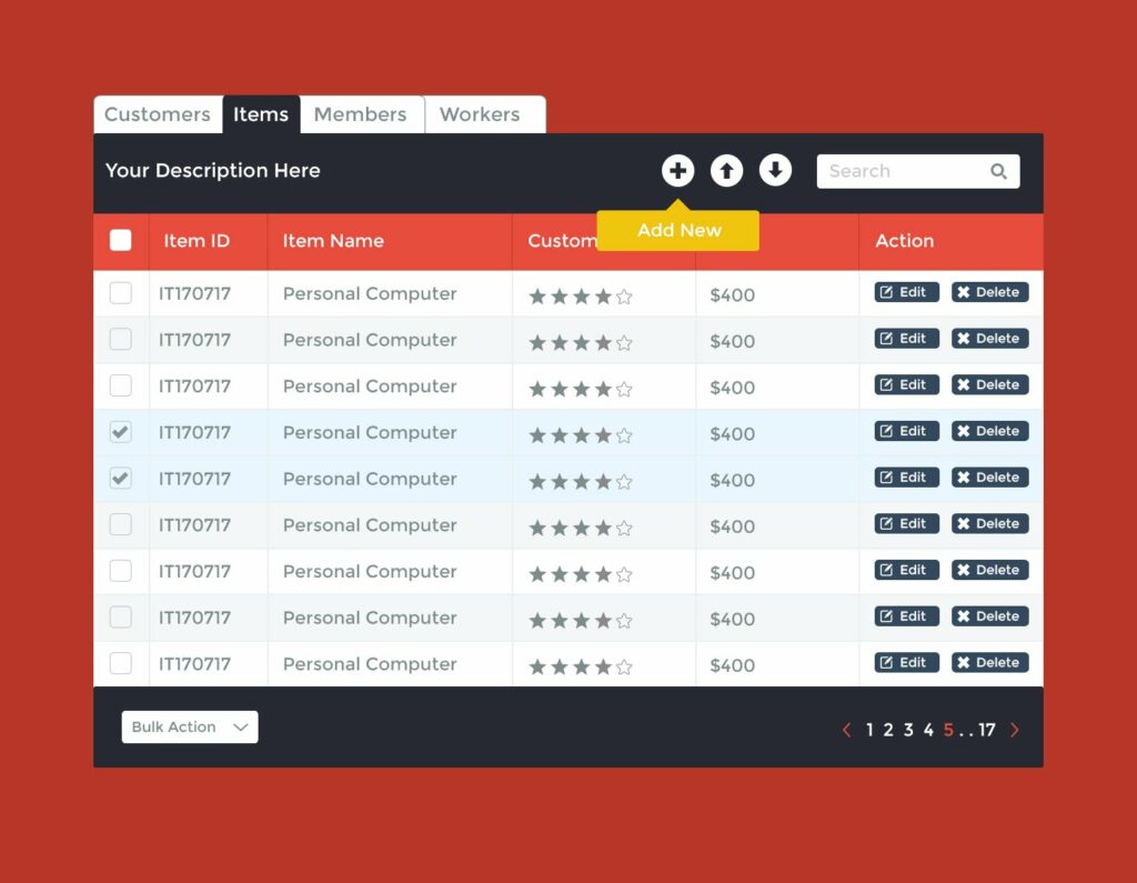 Flatstyle Admin Table – MasterBundles