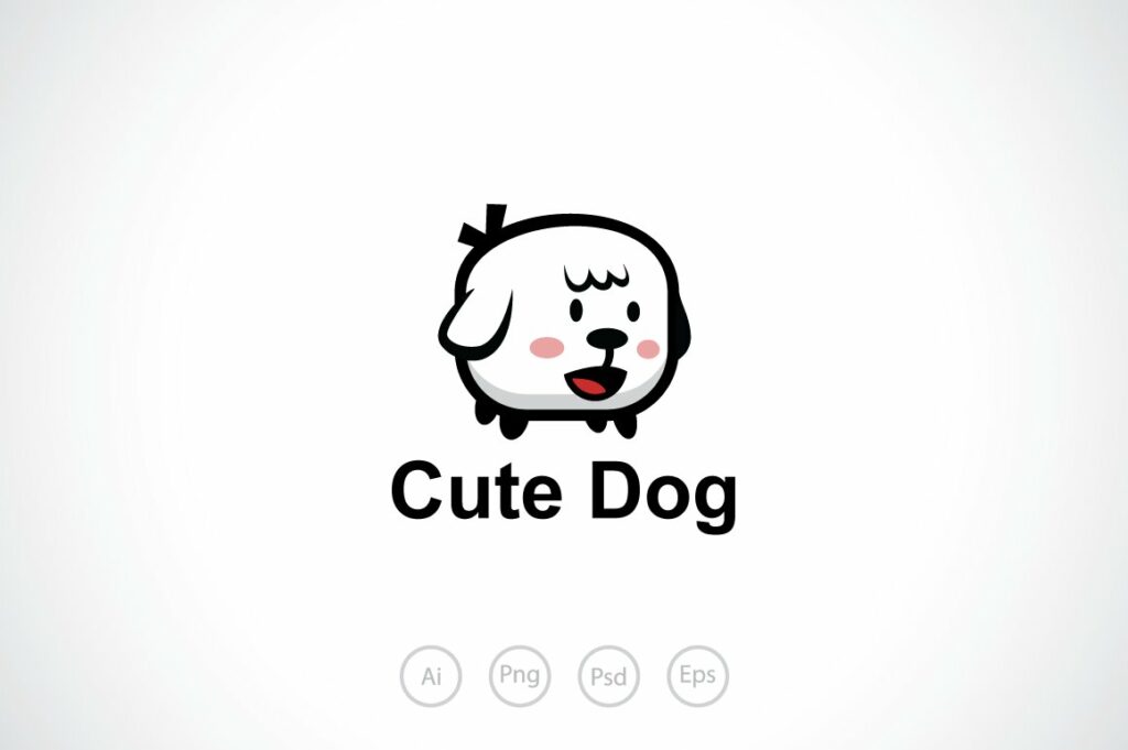 Fluffy Fat Dog Logo Template – MasterBundles