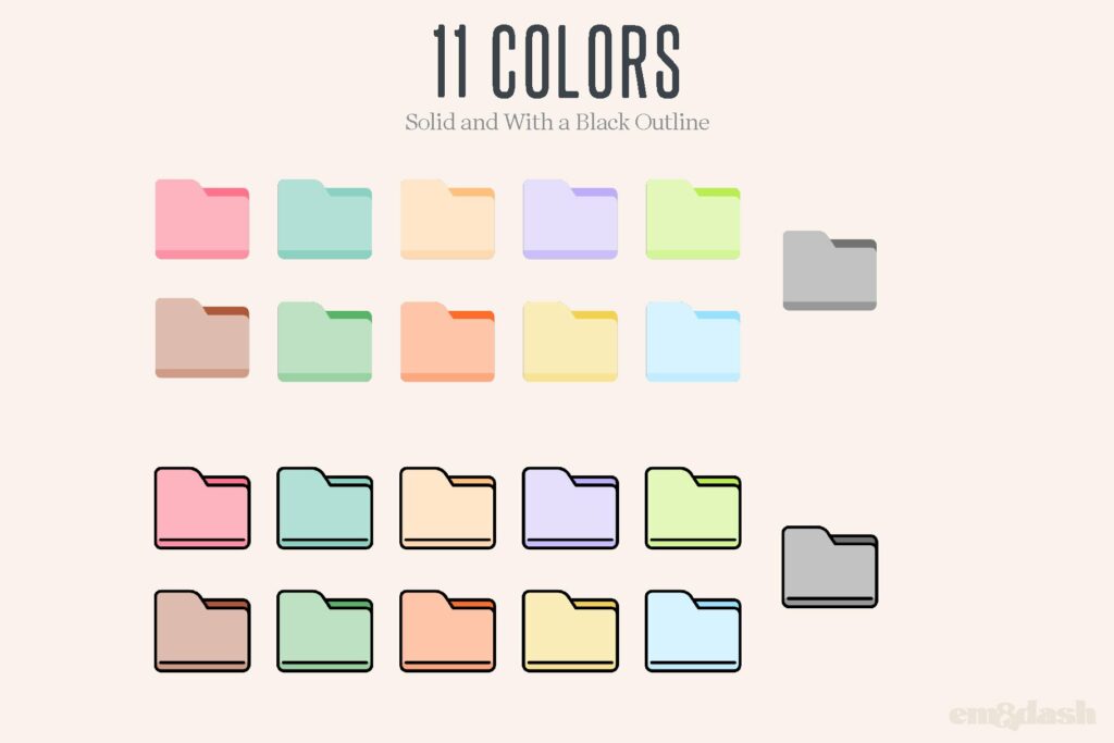Colorful Desktop Folder Icons – MasterBundles