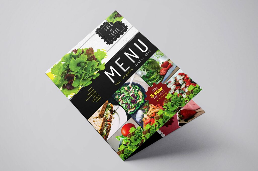Folding A3 Salad Menu Template – MasterBundles