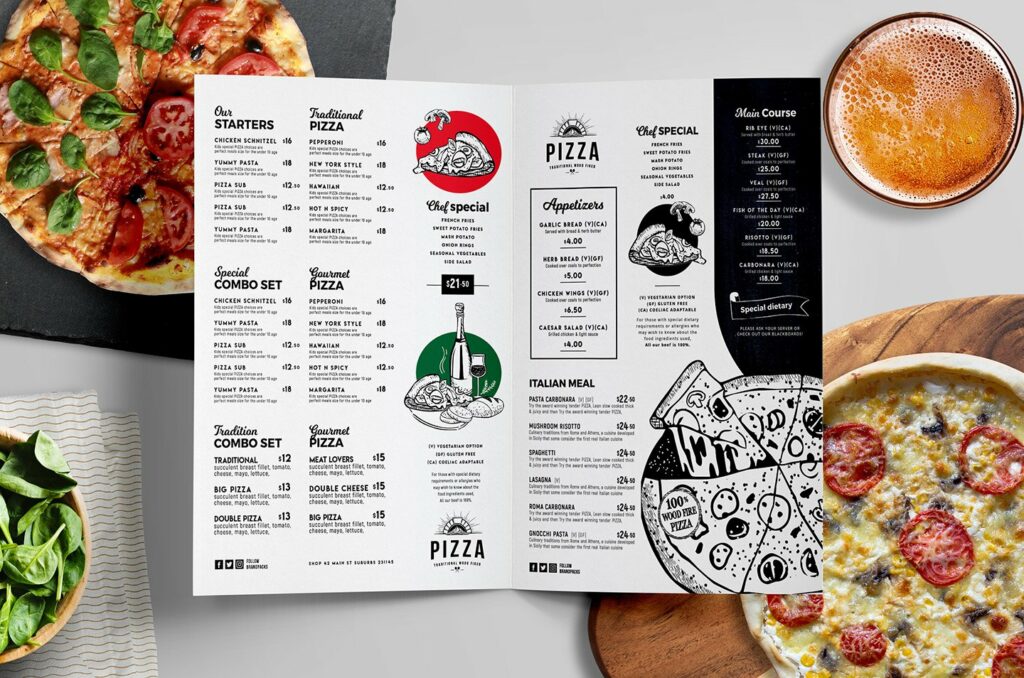 A4 Pizza Menu Templates – MasterBundles