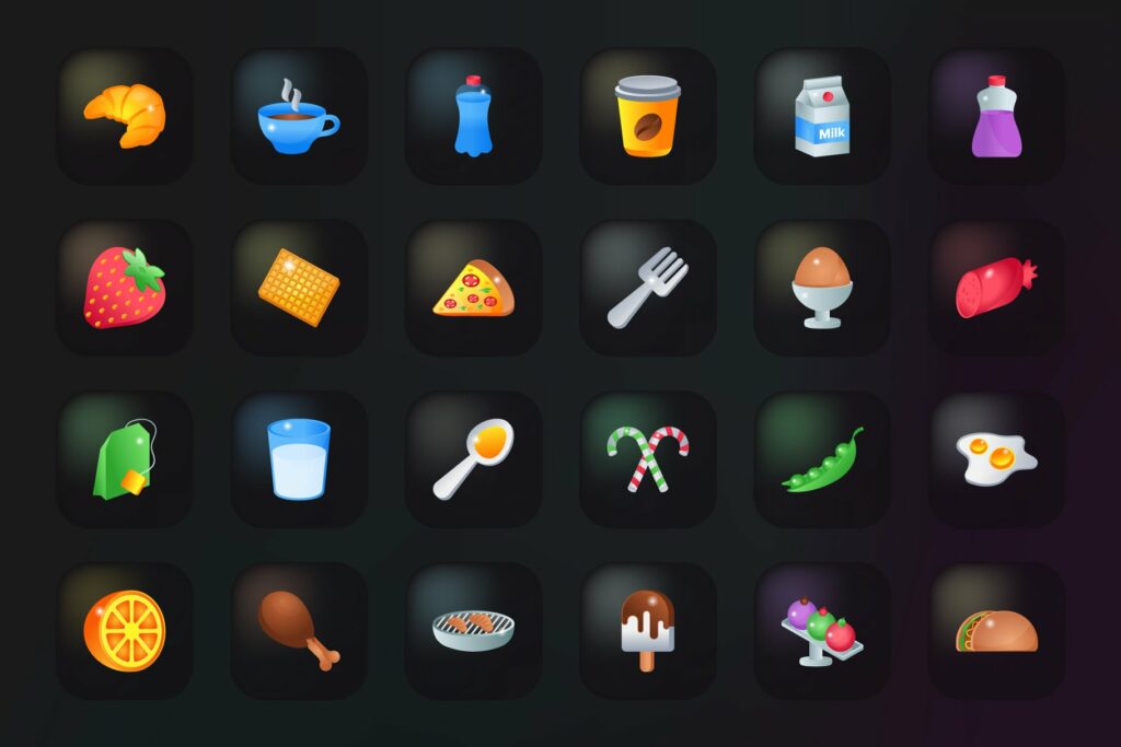 50 Flat Food and Drink Icons – MasterBundles