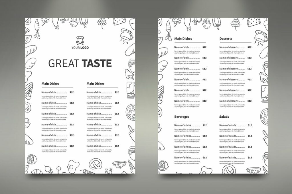 20 Restaurant Menu Templates A4 – MasterBundles
