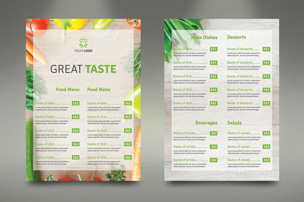 20 Restaurant Menu Templates A4 – MasterBundles