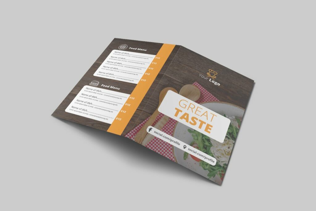 Food Menu Bi-Fold Brochure – MasterBundles