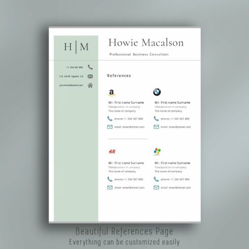 Resume Template With Logos – MasterBundles