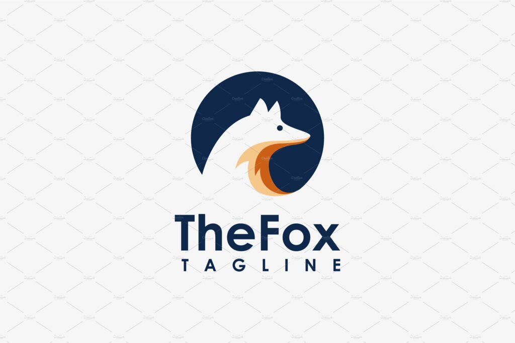 Simple round Fox logo icon – MasterBundles