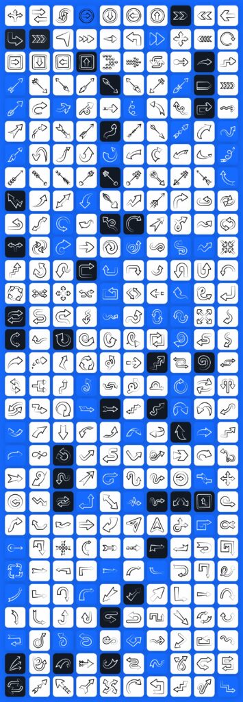 300 Doodle Arrows Icons Set – MasterBundles