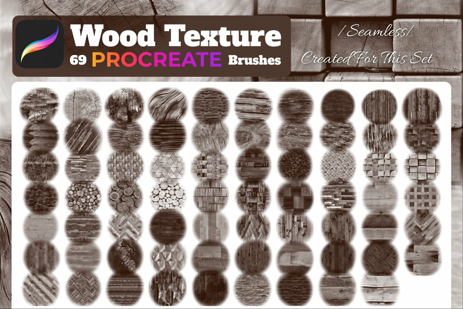 Wood texture for PROCREATE – MasterBundles