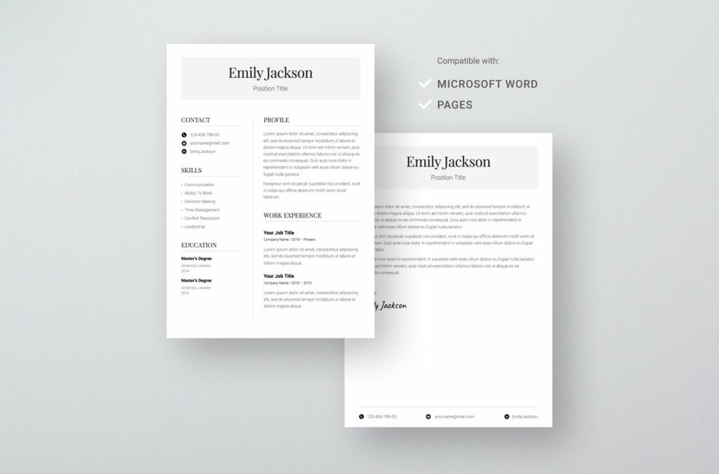 Professional Resume Template CV – MasterBundles