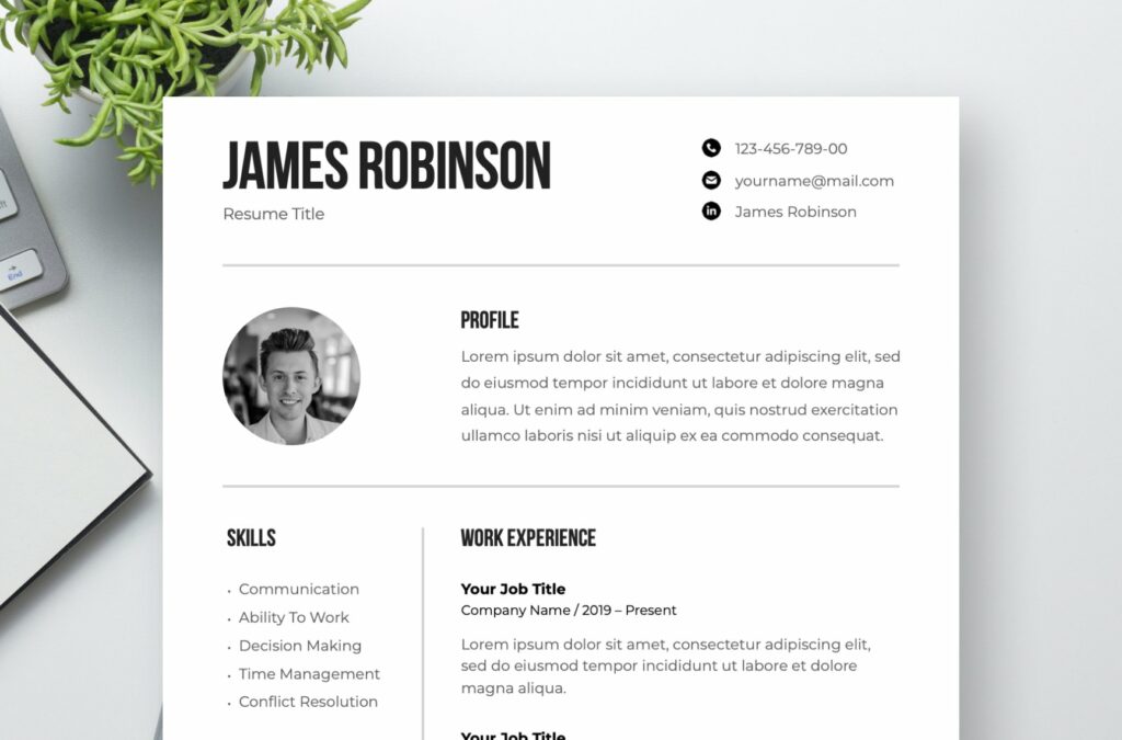 Professional Resume Template CV – MasterBundles