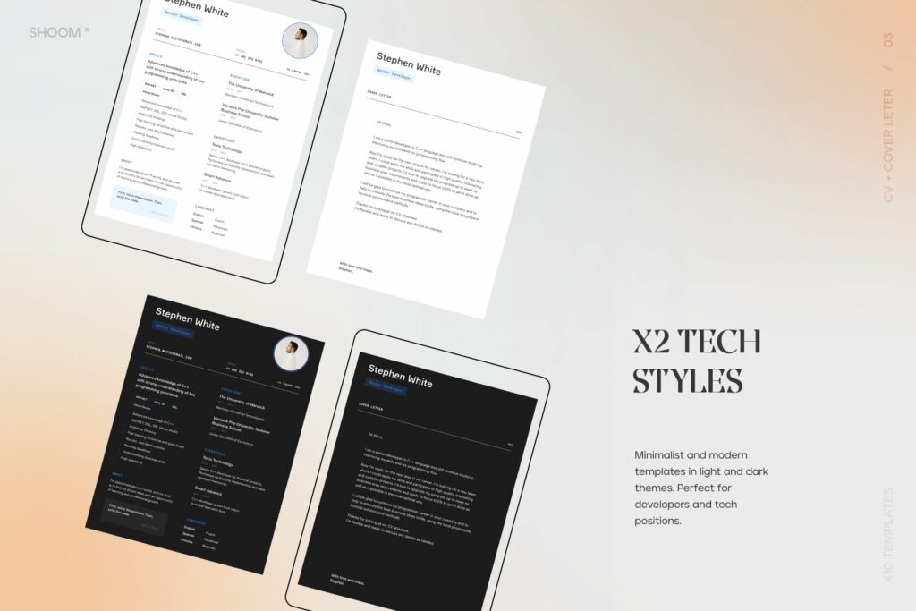 Modern Resume Bundle: 10 PRO Themes – MasterBundles