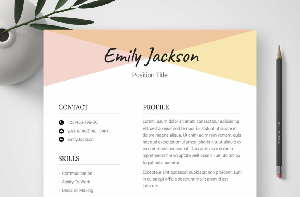 Professional Resume Template CV – MasterBundles