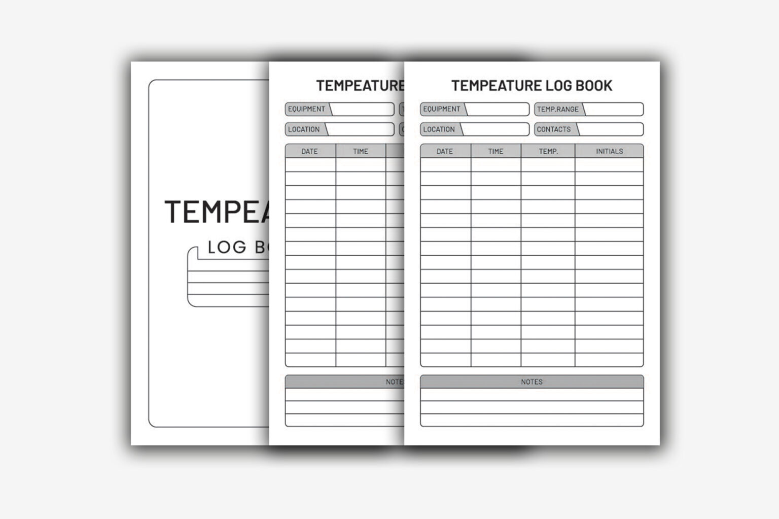 Tempeature Log Book - KDP Interior - MasterBundles