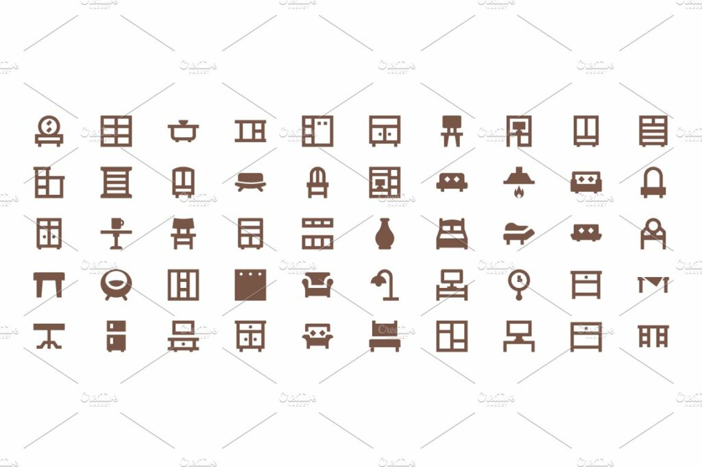 175+ Furniture Material Design Icons – MasterBundles