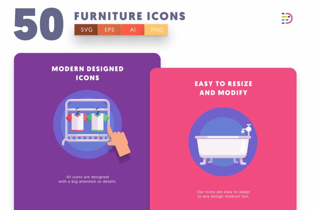 50 Furniture Icons – MasterBundles