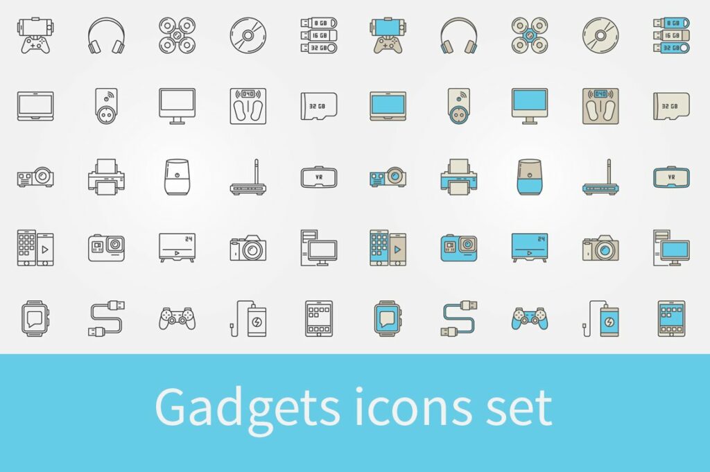 Gadgets icons set – MasterBundles
