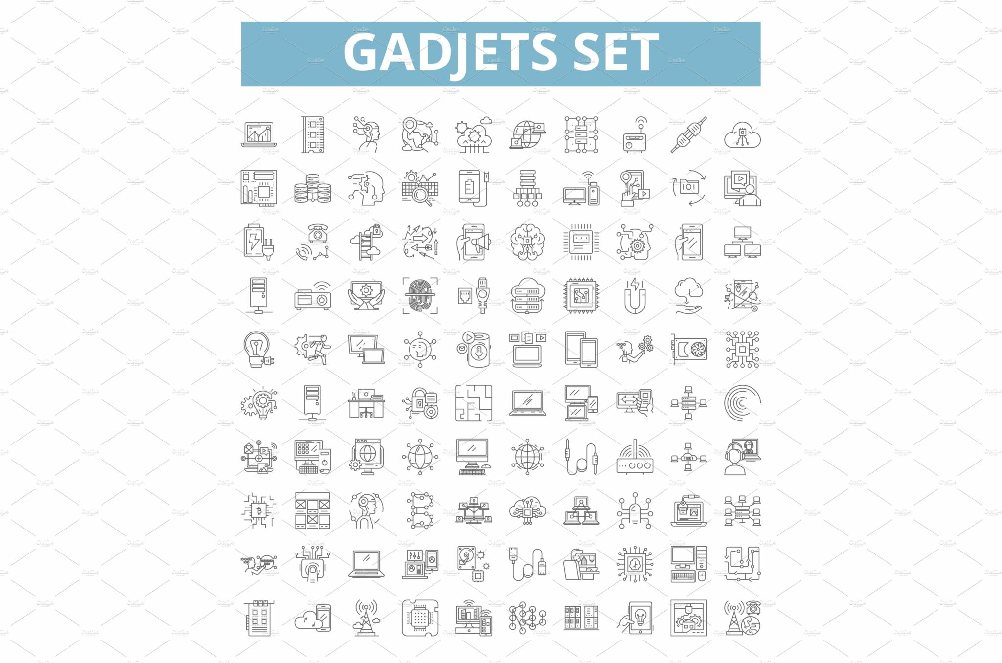 Gadjets icons, line symbols, web – MasterBundles