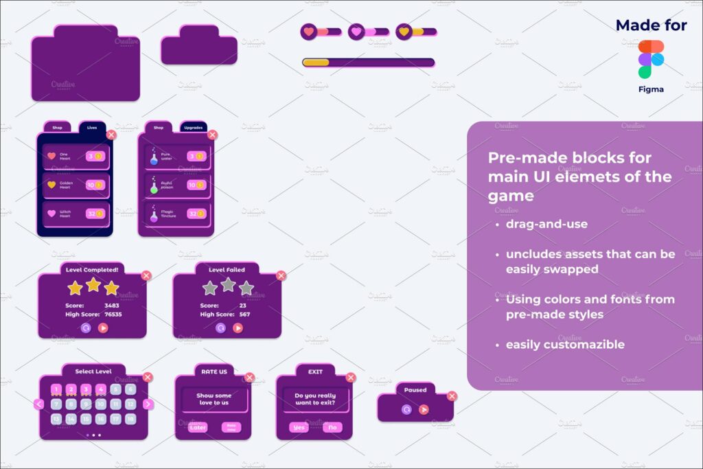 Casual Game UI Kit Starter Set - 2D – MasterBundles