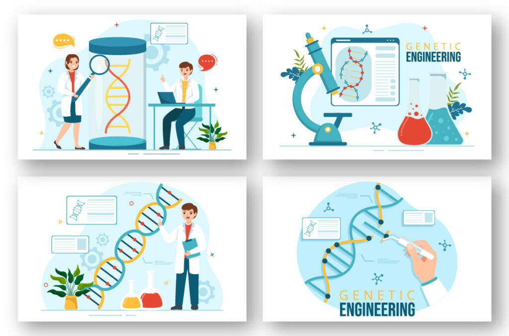 13 Genetic Engineering and DNA Modifications Illustration - MasterBundles