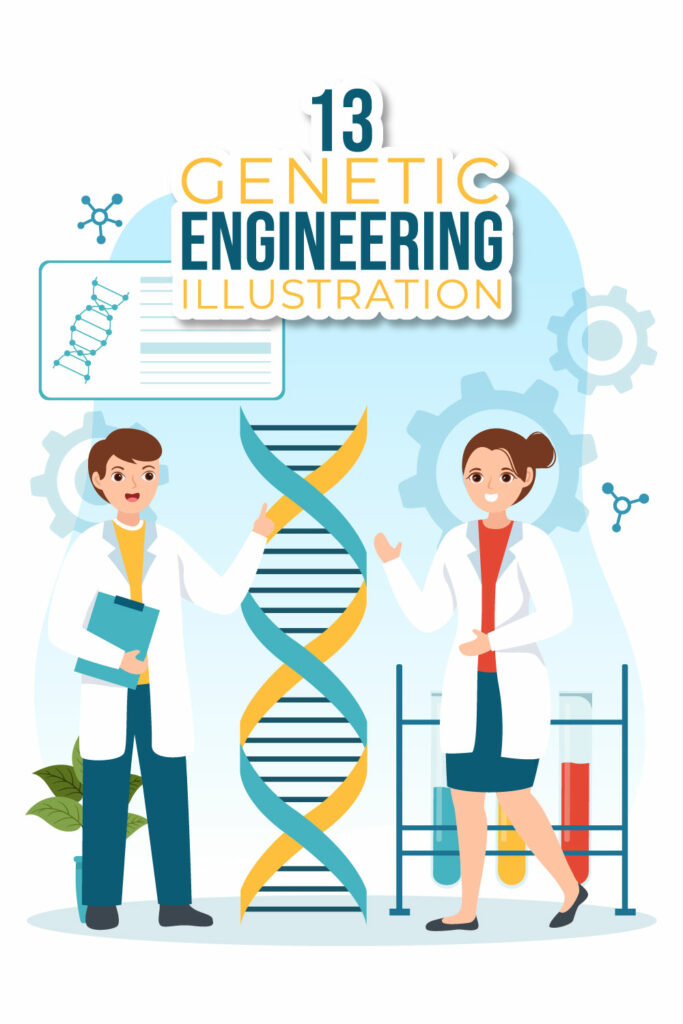 13 Genetic Engineering and DNA Modifications Illustration - MasterBundles