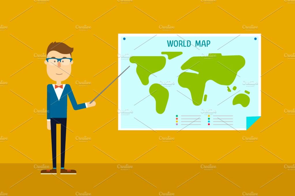 Geography teacher. Two illustrations – MasterBundles