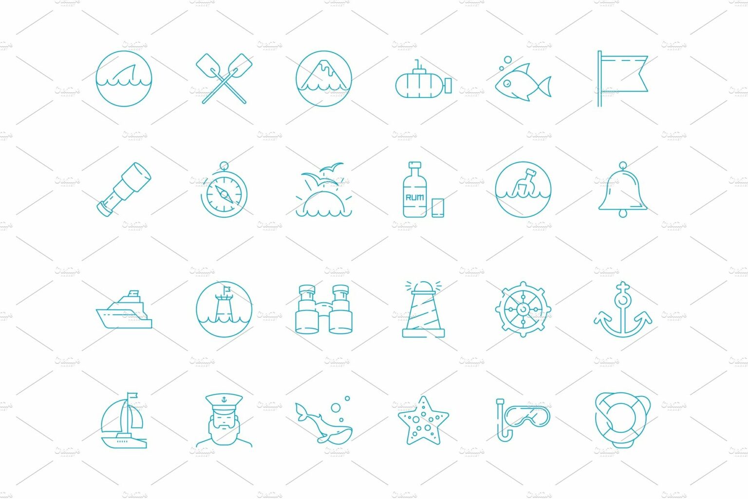 Marine icon. Nautical symbols – MasterBundles