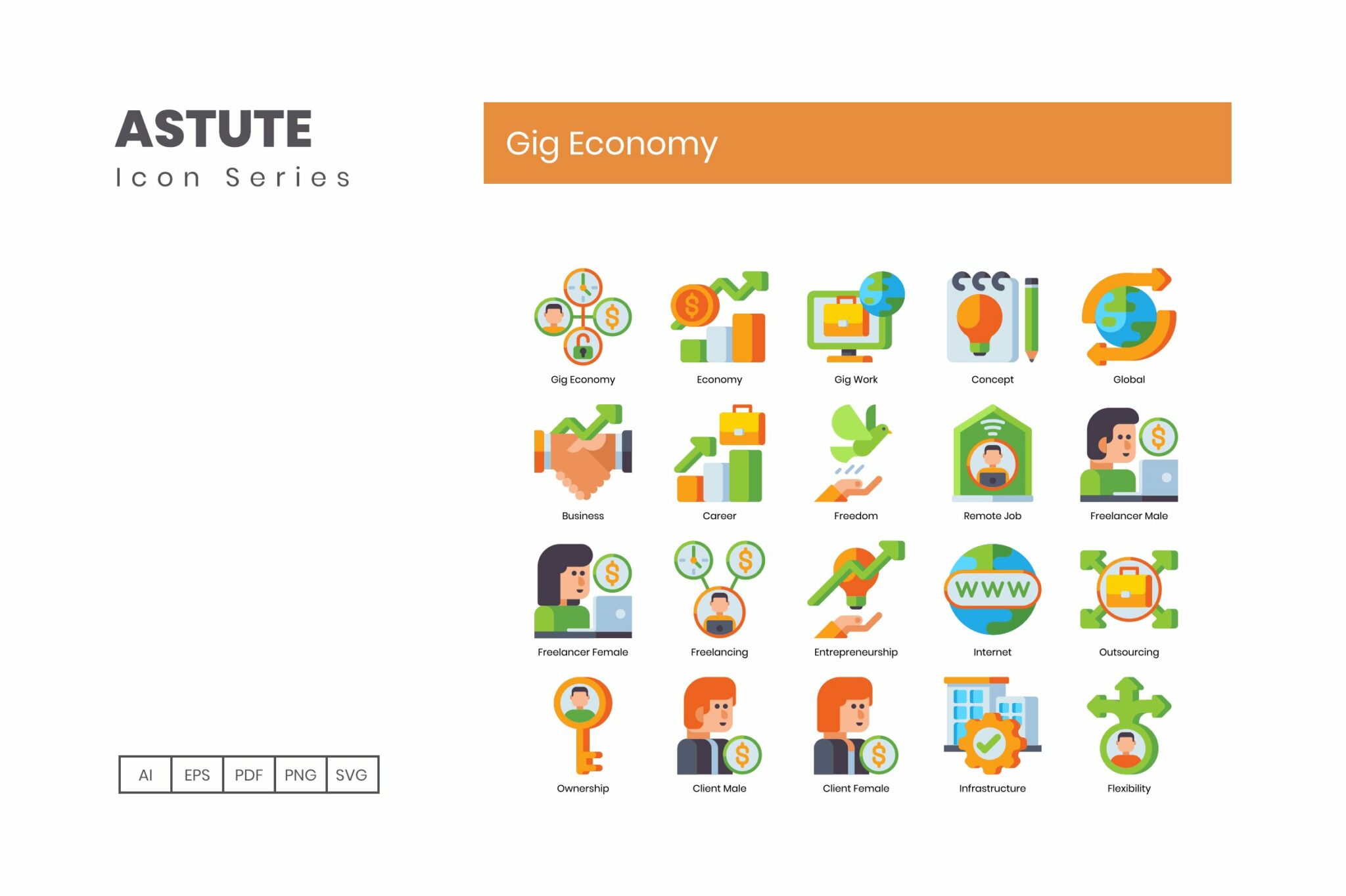 85 Gig Economy Icons | Astute – MasterBundles