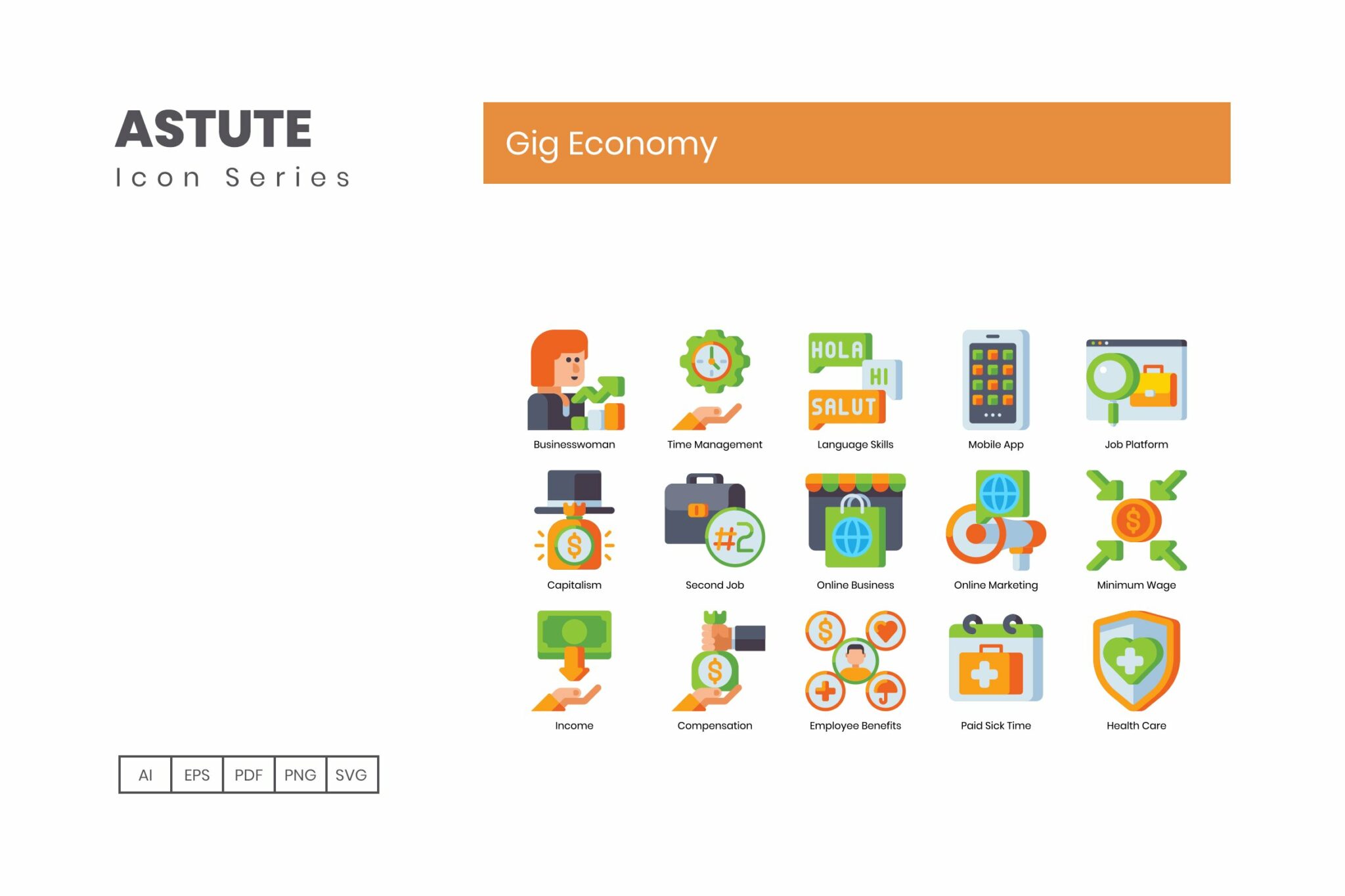 85 Gig Economy Icons | Astute – MasterBundles