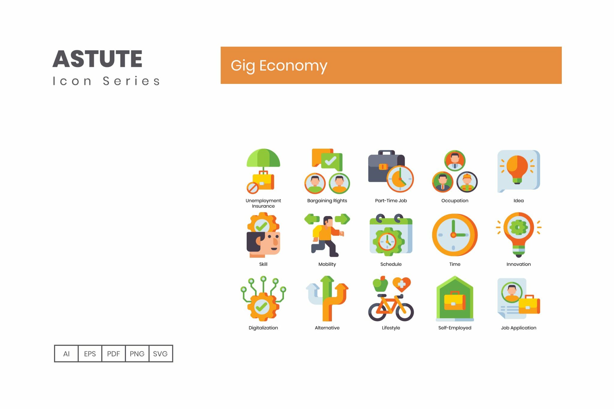 85 Gig Economy Icons | Astute – MasterBundles