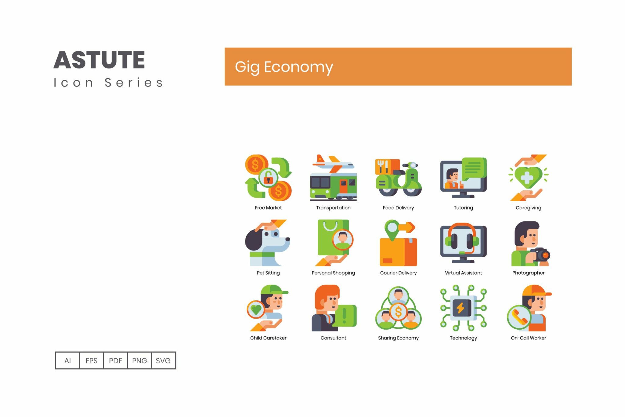 85 Gig Economy Icons | Astute – MasterBundles