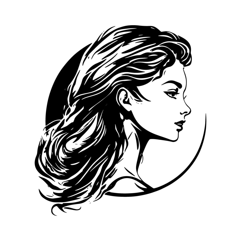 beautiful girl logo or illustration - fully vectorize - only in 4 ...