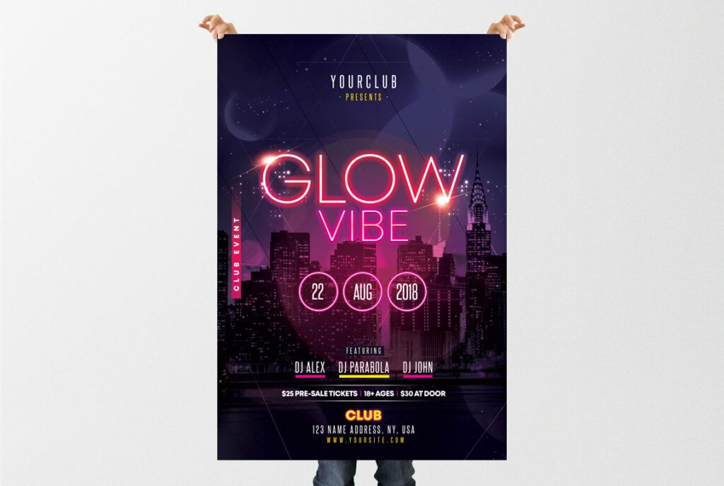 Glow Vibe - Party PSD Flyer Template – MasterBundles
