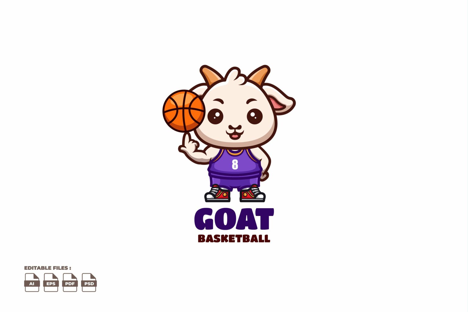 Basketball Goat Cute Mascot Logo – MasterBundles