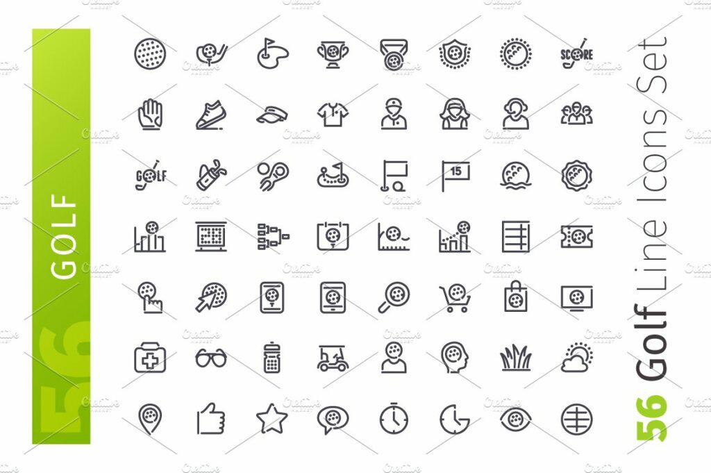 Golf Line Icons Set – MasterBundles