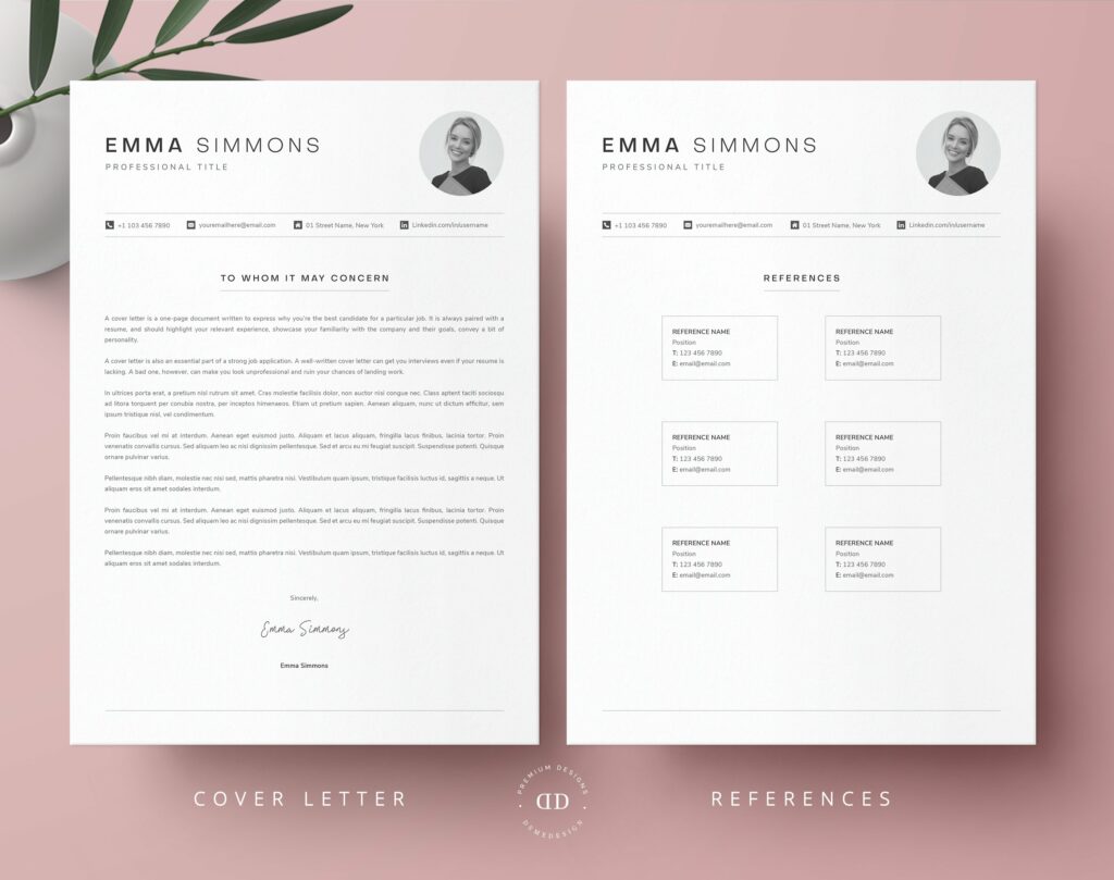 Compact One Page Resume Template Kit – MasterBundles