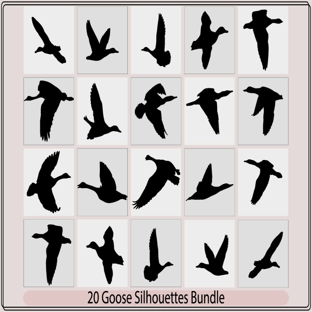 Goose silhouette icons.silhouette goose on white background,goose ...