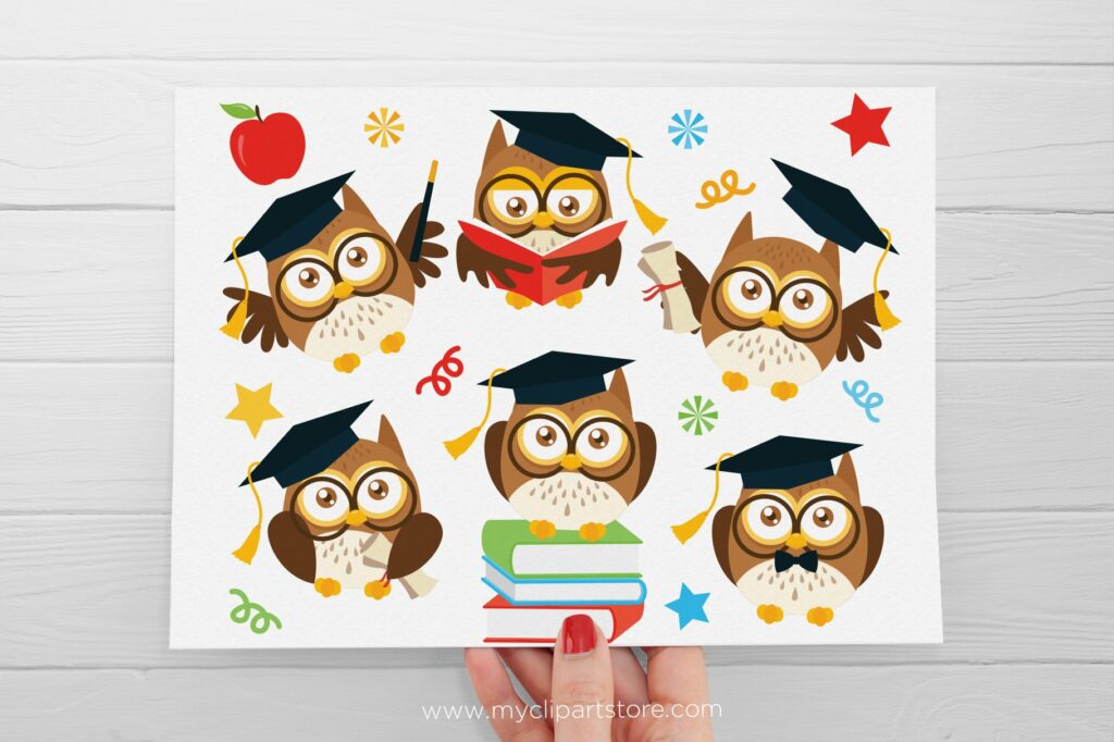 Graduation Owls Clipart – MasterBundles