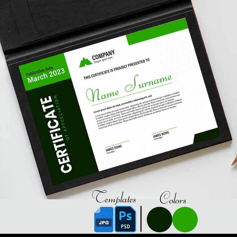 6 PSD certificate Template - Only $6 - MasterBundles