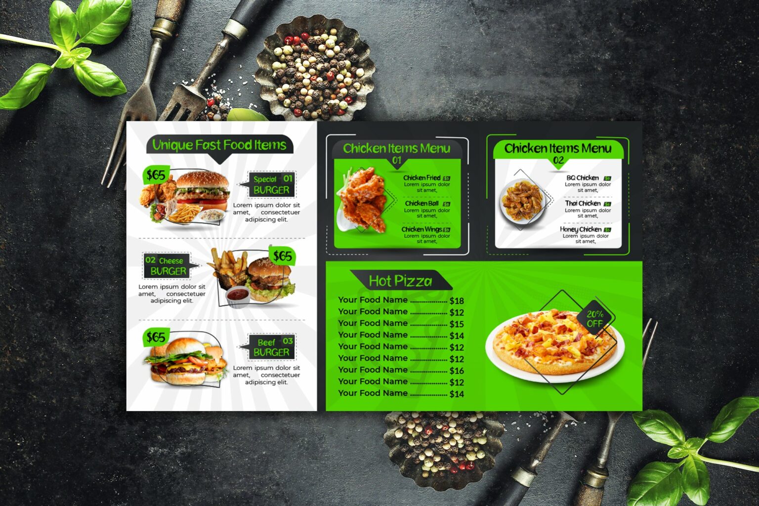 Digital Food Menu Design Template – MasterBundles