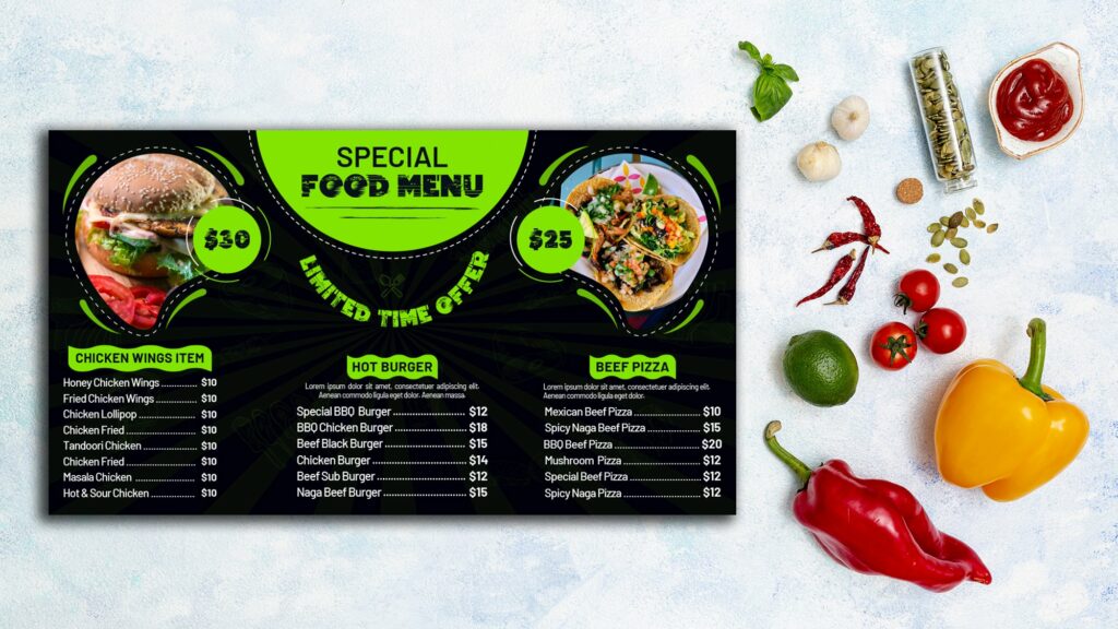 Digital Food Menu Template – MasterBundles